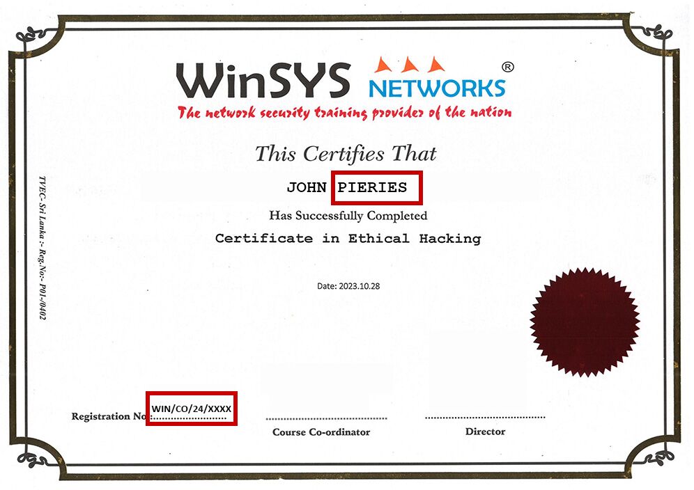 Certificate Verification - WinSYS City Campus